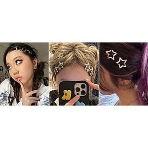 20 PCS 1.22" Star Hair Accessories - Non-Slip Metal Snap Clips and Barrettes for Girls & Women, Y2K Style