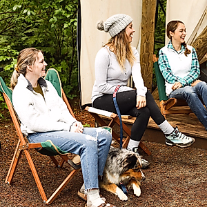 BYER OF MAINE, Pangean, Folding Stool, Natural, Hardwood, Easy to Fold and Carry, Wood Folding Stool, Canvas Camp Stool, Perfect for Camping, Matches All Furniture in The Pangean Line