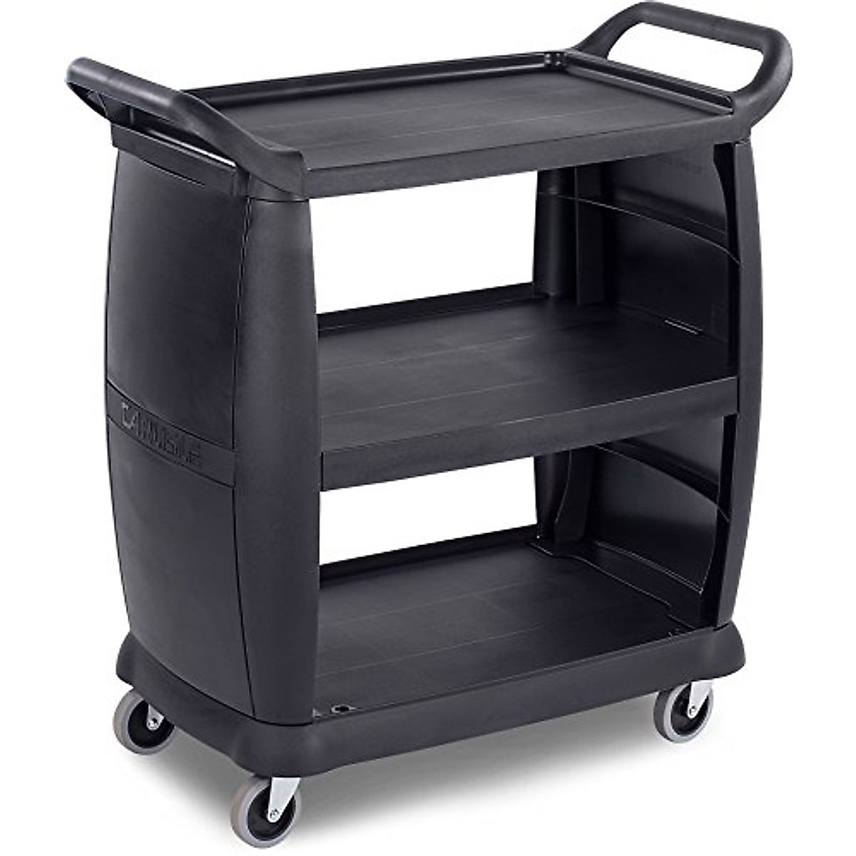 Carlisle FoodService Products Plastic Bussing Cart, 300 lb Capacity, 36.25" x 18"x 38", Black, Small
