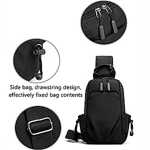 SISLNI Sling Bag Crossbody Backpack Travel Slim Shoulder Sling Backpack Chest Bag Lightweight Small Black Sling Crossbody Backpack Shoulder Bag for Men Women