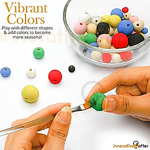 Innovative Offer 510 Pcs Wooden Beads with Jute Twine, 6 Sizes Unfinished Wood Beads for Crafts with Holes - 8, 10, 12, 14, 16, 20 mm Beads for Jewelry Making, Garland, Home/Farmhouse Decor and DIY