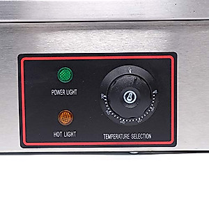 3000W 22" Commercial Electric Countertop Griddle Flat Top Grill Hot Plate Bbq Non-Stick Flat Large Countertop Griddle, Adjustable Thermostatic Control, For Home Or Commercial Places