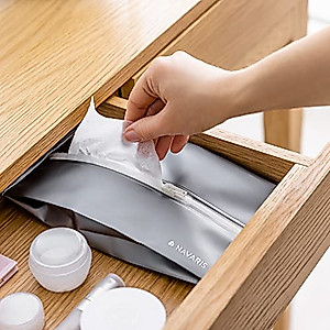 Navaris Wet Wipes Dispenser - Set of 2 Baby Wipe Travel Refillable Pouch Holder Container Bag Case - Portable Flushable Wipes Dispenser - Grey