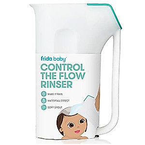 FridaBaby Control The Flow Polypropylene ABS Rinser|Bath Time Rinse Cup with Easy Grip Handle and Removable Rain Shower