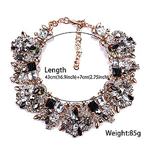 Crystal Rhinestone Statement Necklace-Vintage Chunky Chain Choker Collar Bib Statement Necklace Fashion Costume Jewelry Necklaces for Women