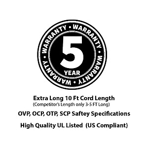 OMNIHIL 10 Feet AC Power Cord Compatible with JBL - Cinema SB400 Soundbar 8" Wireless Subwoofer