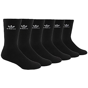 ADIDAS Originals 6 Pack Trefoil Crew Socks (Black)