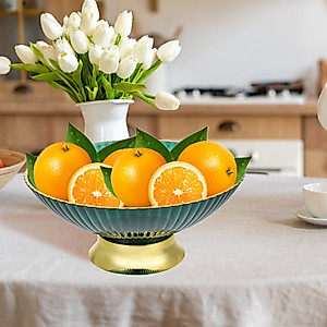 YARNOW Home Decor 1 Pcs Decorative Fruit Bowl, Plastic Fruit Berry Bowl Plate, Small Serving bowls with Hole for Snack Fruits Dessert (5 x 2 Inch Green) Cupcake Containers