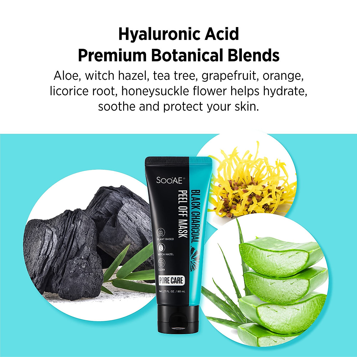 Soo'AE Black Charcoal Peel Off Mask 1 EA - 2023 NEW Deep Pore Cleansing Activated charcoal peel off black face mask Black Head Black Mask Made in Korea