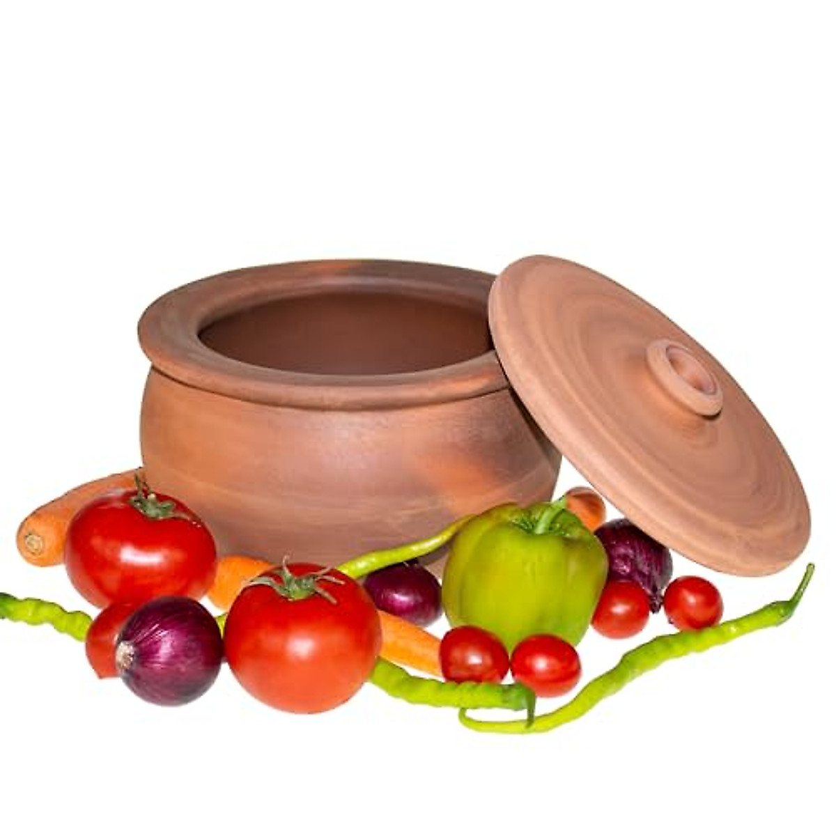 Handmade Unglazed Clay Pot with Lid, Traditional Casserole Terracota, Natural Earthen Cookware, Clay Pot, Traditional Rice Cooking, Terracotta Pan Cooking Korean, Indian, Mexican Dish