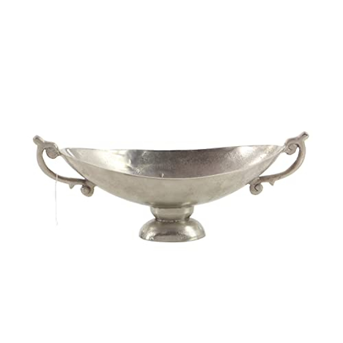 Deco 79 Aluminum Decorative Bowl with Handles, 22" x 8" x 9", Silver
