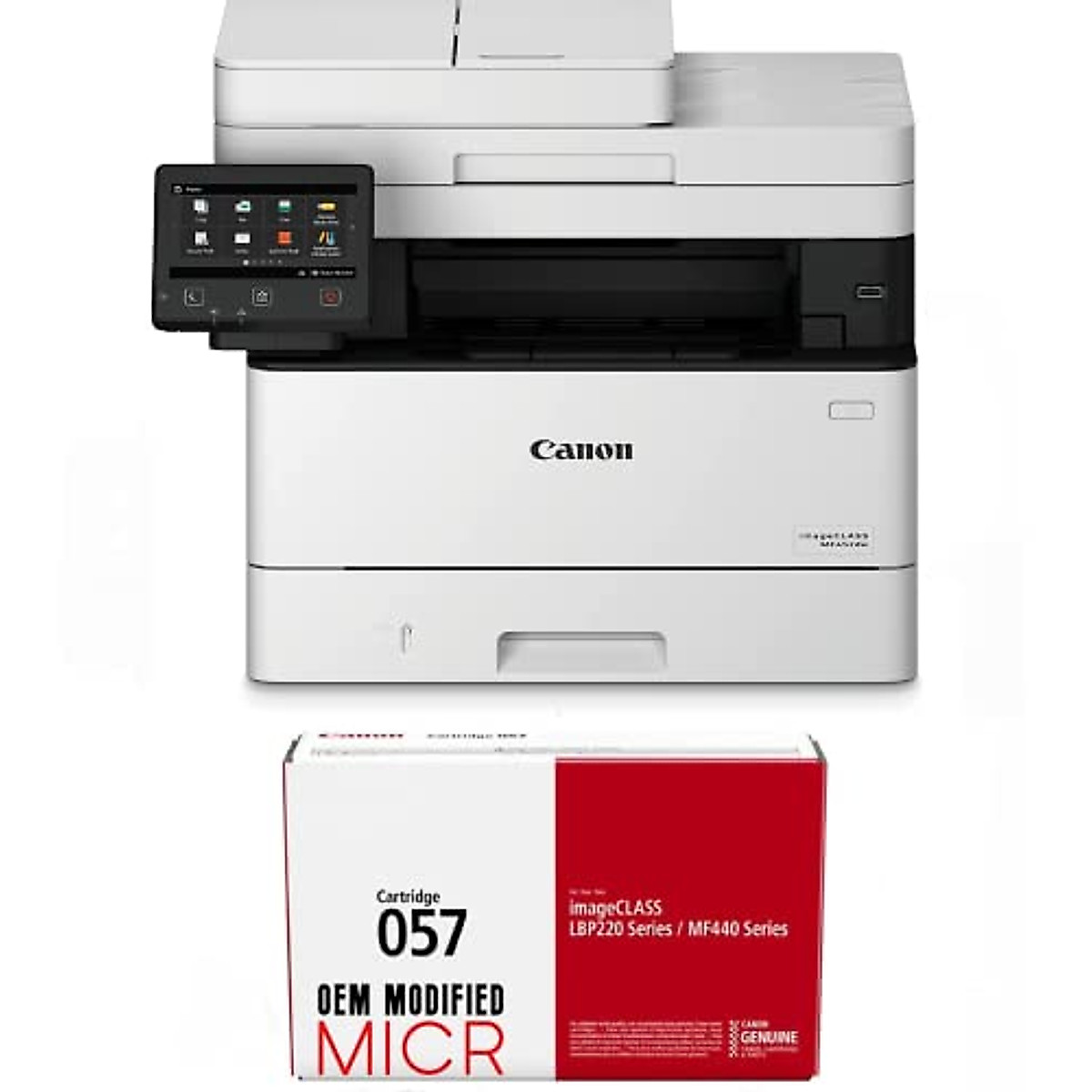 RT MF452dw Wireless Office Check Printer Bundle with 1 OEM Modified CRG 057 MICR Toner Cartridge for Printing Small Business and Personal Checks (2 Items)