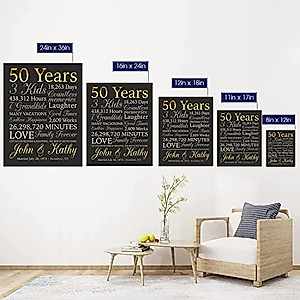 50th, Personalized Gold Anniversary, 50 Years Wedding Anniversary Birthday, Golden Anniversary Decorations, Grandparents Gifts, Parents 50th, Mom and Dad Gifts