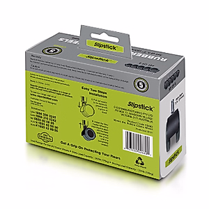 Slipstick CB680 50mm (2 Inch) Floor Protecting Rubber Office Chair Caster Wheels (Set of 5) Standard Stem Size - Black/Gray