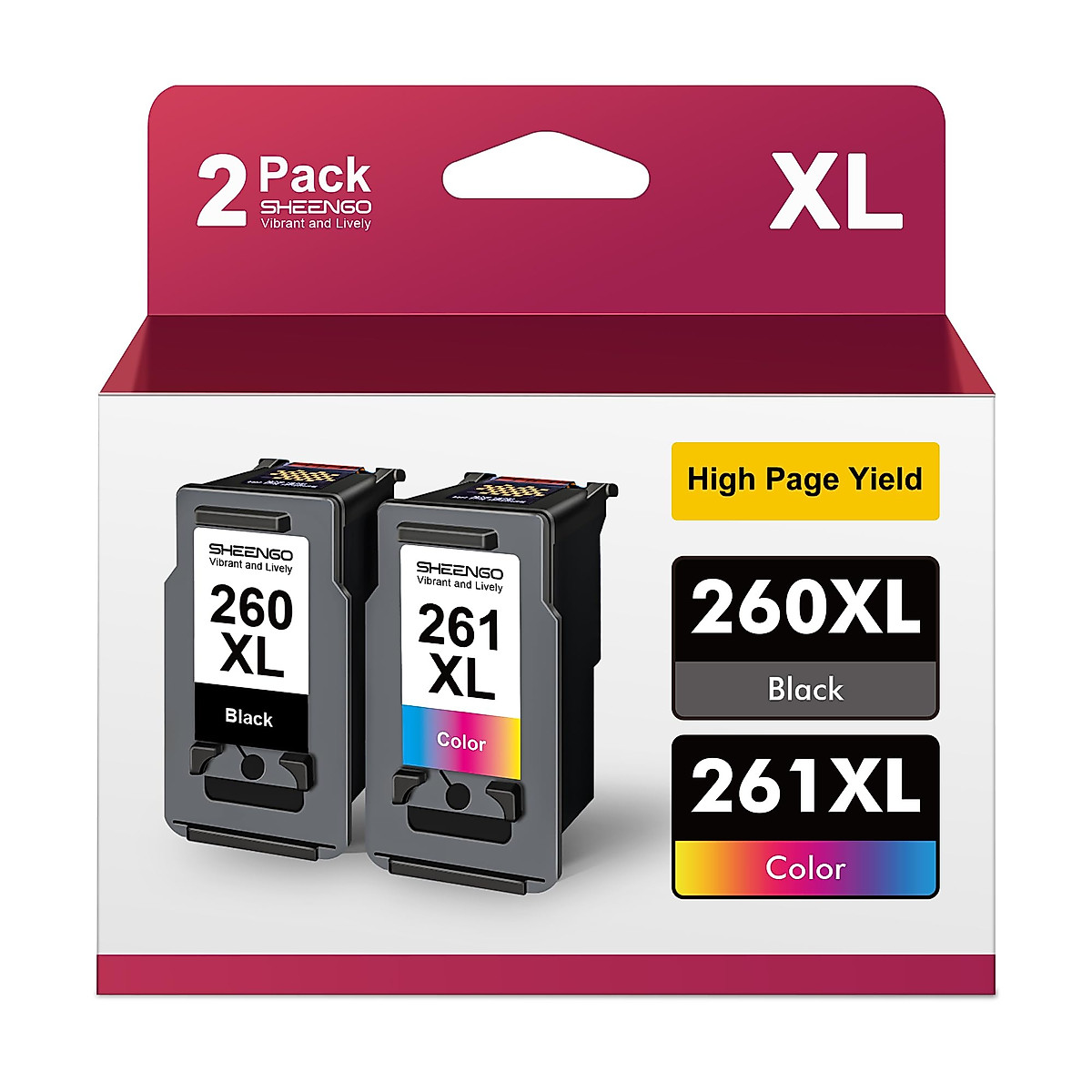 260XL and 261XL Ink Cartridges Replacements for Canon 260 and 261 Ink Cartridges Work for PIXMA G7020 TR7020 TR7020a TS6420 TS6420a TS5320 All-in-One Wireless Printers ( 2 Pack, 1 Black&1 Tri-Color)