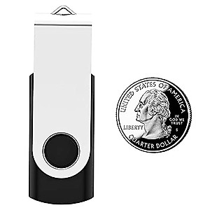 32GB USB Flash Drives 5 Pack, TYSHCY 32 GB USB 2.0Thumb Drives Swivel Memory Stick Jump Drive Zip Drive with LED Light for Data Storage Backup, Black