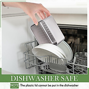 Hushee 3 Pcs Deepen Bacon Cheese Container Large Capacity for Refrigerator 304 Stainless Steel Storage Container with Lids Deli Meat Container Dishwasher Safe Fridge Organizer for Fruit Lunch Storage