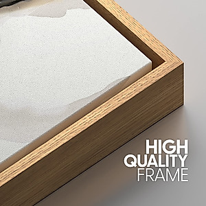 SIGNWIN Framed Canvas Print Wall Art Set Gold Gray Smoke Wave Landscape Abstract Shapes Illustrations Modern Art Decorative Contemporary Colorful for Living Room, Bedroom, Office - 16"x24"x3 Natural