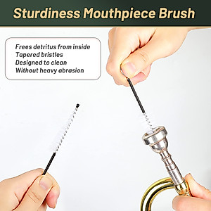 PAMPET Trumpet Care Kit, Professional Trumpet Cleaning Kit Care Your Trumpet with Valve Oil, Brass Polishing Spray, Slide Grease, Brushes