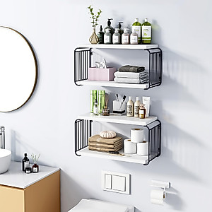 MXCSE Floating Nightstand Shelves – Modern Night Stand for Bedroom, Floating Nightstand, Durable Floating Shelf for Books, Nightstand Bedside Table, Mid Century Wall Shelves Nightstand (1, White)