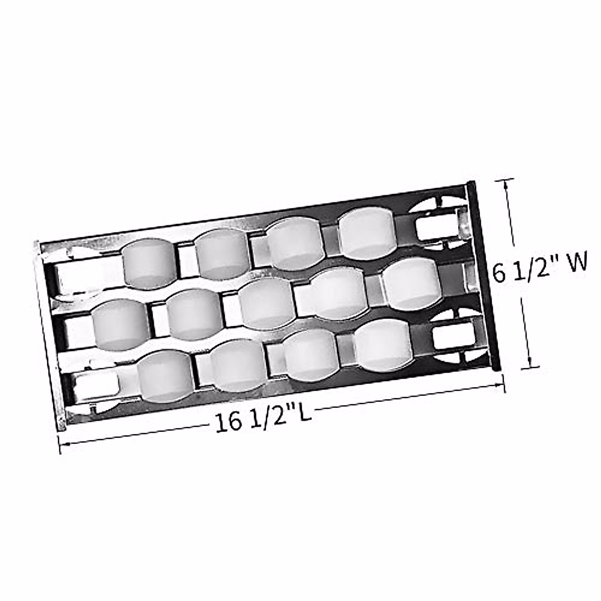 BBQ funland SH4751 (4-Pack) Stainless Steel Heat Plate, Heat Shield Replacement for Select Turbo Gas Grill Models (16 1/2" x 6 1/2")
