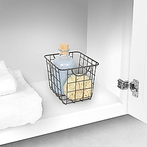 Spectrum Diversified Wire Pet, Toy, Office, Dorm Storage Bin Organizer, Basket, Mini, Pack of 6, Industrial Gray