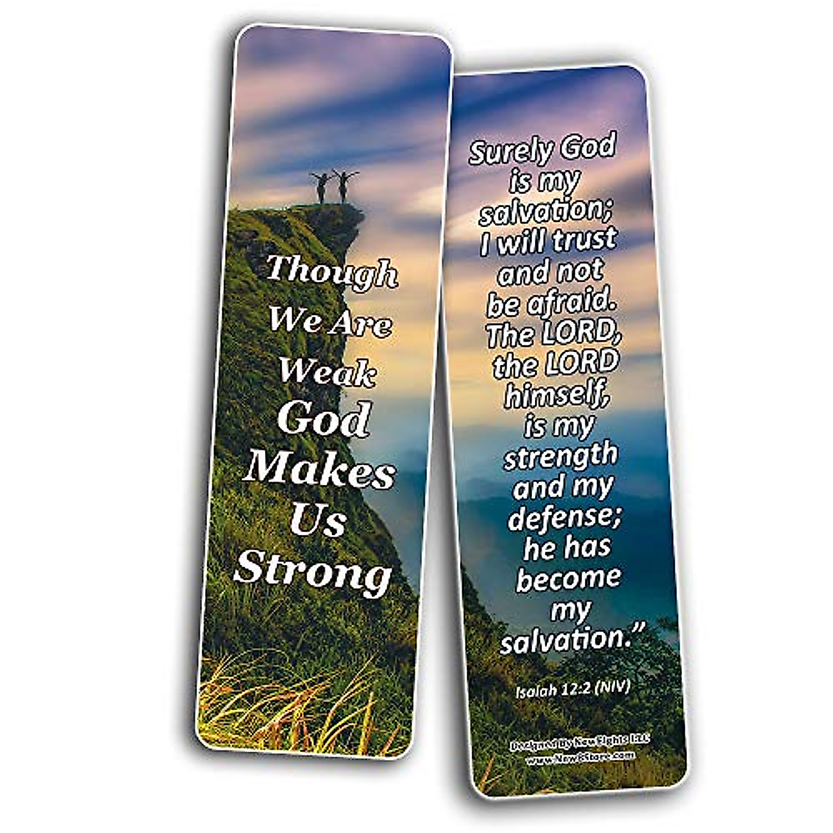 NewEights God is My Strength Bible Bookmarks (30-Pack) - Stocking Stuffers Encouragement Tool - Bible Study Church Supplies Teacher Incentive Gifts