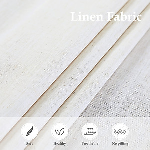 Oval Solid Linen Tablecloth Farmhouse Rustic Beige Table Cloth Wrinkle Free Fabric Table Cover for Tabletop Kitchen Dinning Party Home Decor 60 x 84 Inch