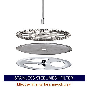 Mixpresso Stainless Steel French Press Coffee Maker 27 Oz 800 ml, Double Wall Metal Insulation Coffee Press &Tea Brewer Easy Clean, And Easy Press, Strong Quality Coffee Press (Stainless Steel)