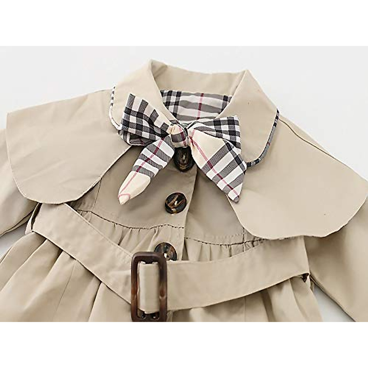 FullGood Toddler Girl Spring Autumn Windbreaker Jacket Trench Coat Khaki-2 2-3 Years