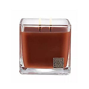 Pumpkin Spice Medium Glass Cube 12oz Candle By Aromatique