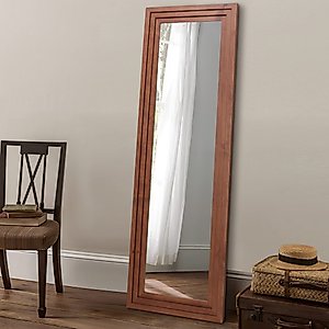 NeuType Rustic Full Length Mirror 65"x22" Large Mirror Rectangular Vintage Wood Framed Floor Mirror Full Body Mirror Hanging or Leaning Against Wall for Living Room Farmhouse, Natural