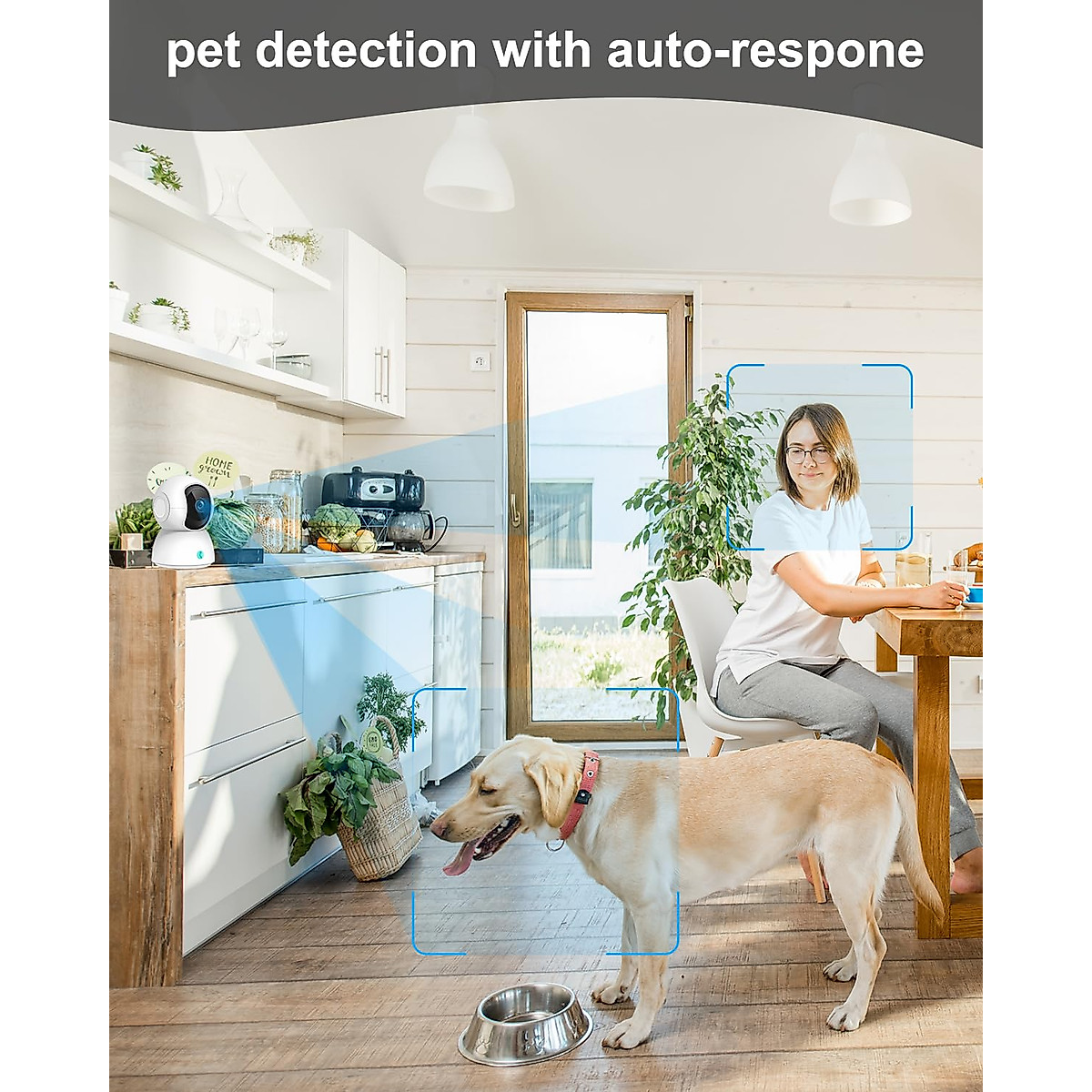 OFYOO 2K Security Camera Indoor(2pk), Baby Monitor Pet Camera with Phone App, 360-Degree WiFi Camera for Home Security, One-Touch Calls, Smart Motion Tracking, IR Night Vision, NO Installation