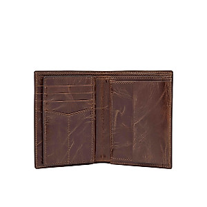Fossil Men's International Combination Wallet, Derrick Dark Brown, One Size
