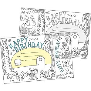 BARKER CREEK Recognition Awards and Bookmarks, Color Me Happy Birthday, 30 Double-Sided Awards and 30 Double-Sided Bookmarks, Awards are 6-3/8" x 5-1/2", Bookmarks are 2-1/8" x 5-1/2" (427)