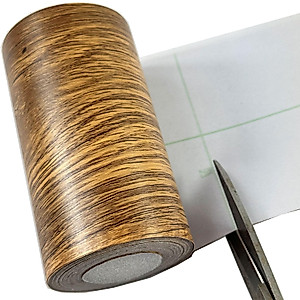 DESOMINOR 32.8Ft Brown Border Peel &Stick Wood Grain Wallpaper Border Removable Waterproof Bathroom Mirror Frame Sticker (Brown)