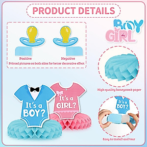 Baby Gender reveal Honeycomb Centerpieces, KSKSPE 12Pcs baby gender reveal Party Table Centerpieces baby gender reveal Decorations baby gender reveal Theme Party Table Decoration for baby Supplies