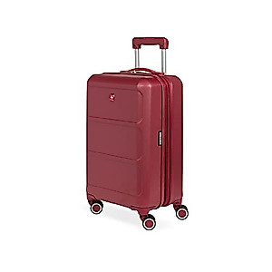 SwissGear 8090 Hardside Expandable Luggage with Spinner Wheels, Burgundy, Carry-On 20-Inch