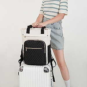 Imyth Tote Bag for Women Convertible Backpack 15.6 in Laptop Bag Wide Top Closure Equipped with USB Charging Port