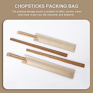 Cabilock 500Pcs Disposable Chopsticks Bags Paper Cutlery Holder for Kitchen Restaurant Spoon Chopsticks Flatware Holder Sleeve