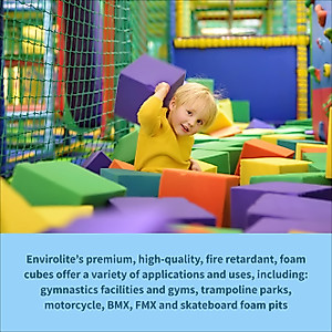 ENVIROLITE 8" Bulk Foam Cubes | Full Pallet of Premium Quality Foam Cubes for Foam Pits | for BMX Pits, Trampoline Parks, Ninja Gyms, Gymnastics & Skatepark Foam Pits | 396 Foam Cubes, Black