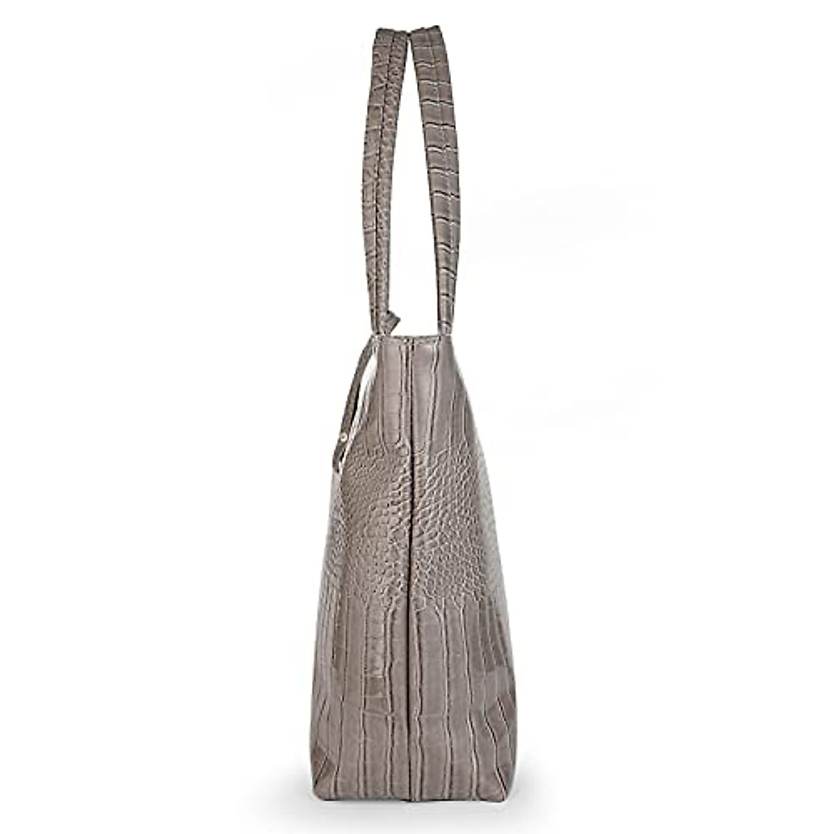 Womens Crocodile Large Tote Handbag Purse Shoulder Bag Travel Satchel Handbag (Gray)