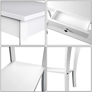 ChooChoo Narrow Console Table with Drawer, Chic Accent Sofa Table, Entryway Table, White