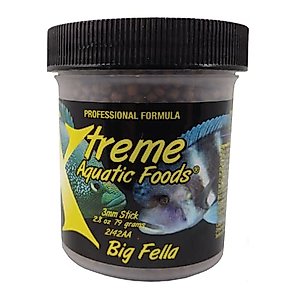 Xtreme Aquatic Fish Food - Nutritionally Balanced Professional Formula - Balanced Amino Acid Profile and No Hormones - Made in USA – Big Fella Slow Sinking 3mm Pellets (2.8 oz)