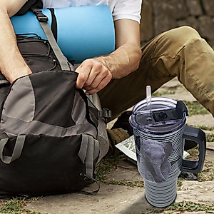Gome 40oz Elephant Tumbler – Insulated Stainless Steel Cup with Handle, Lid & Straw, Wildlife Gifts for Women, Animal Lovers, Birthday & Nature-Inspired Gift