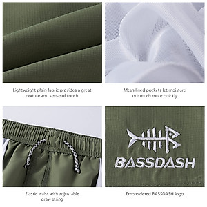 BASSDASH Men's 8''Fishing Water Shorts Quick Dry UPF 50+ Lightweight Cargo Hiking Kayaking Casual Bottom