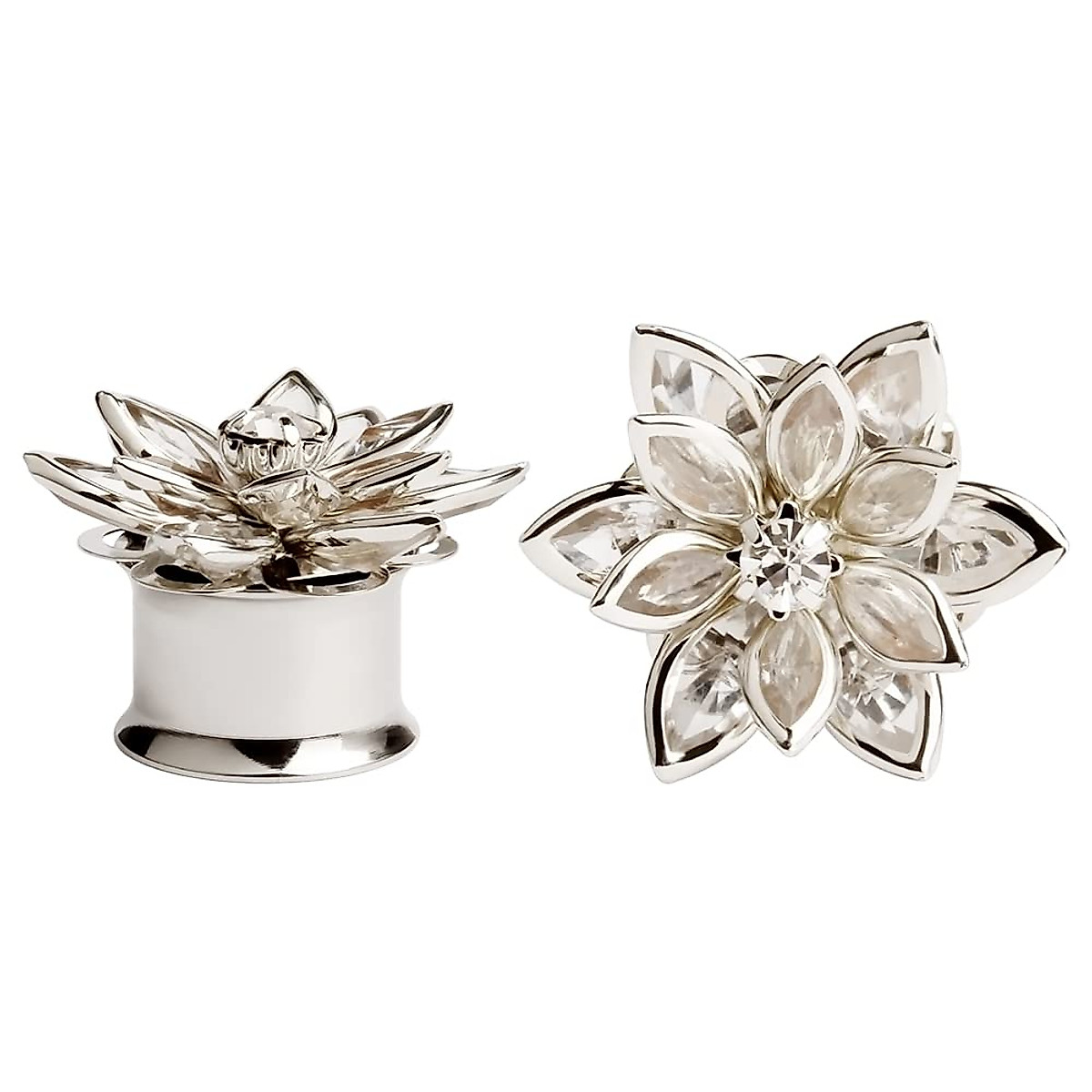 KUBOOZ Fashion Colorful Dream Flower Elegant Ear Plugs Tunnels Gauges Stretcher Piercings Jewelry