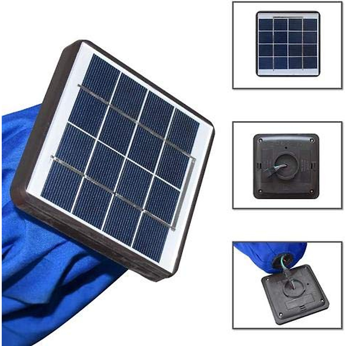 Ezone 9FT Outdoor Patio Umbrella with Solar Lights and Tilt Function, Solar Umbrella for Backyard and Patio with Tilt Adjustment