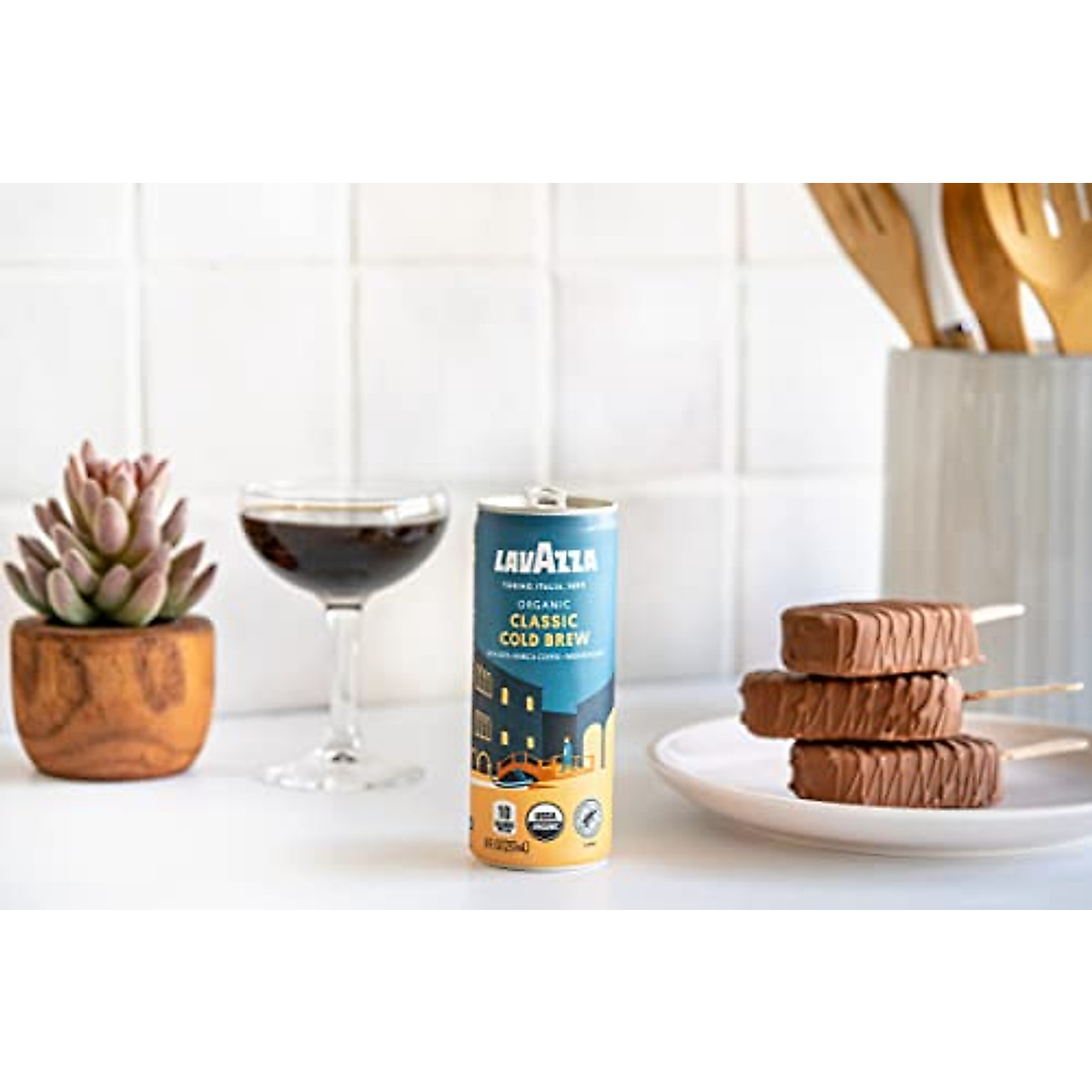 Lavazza Organic Cold Brew Coffee Variety Pack of 12 Count - Balanced, Complex, Smooth, Fruity, Sweet, Creamy, Medium and Dark Roast, 100% Arabica, USDA Organic and Rainforest Alliance Certified,1 Count(Pack of 12)