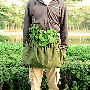 Harvesting Apron,Garden Harvest Apron,Perfect for Weeding,Vegetables,Fruits,Berry Picking,Gathering Eggs Herb,Canvas Harvest Apron Waist Belt for Gardeners Women Men with 2 Pockets Handsfree